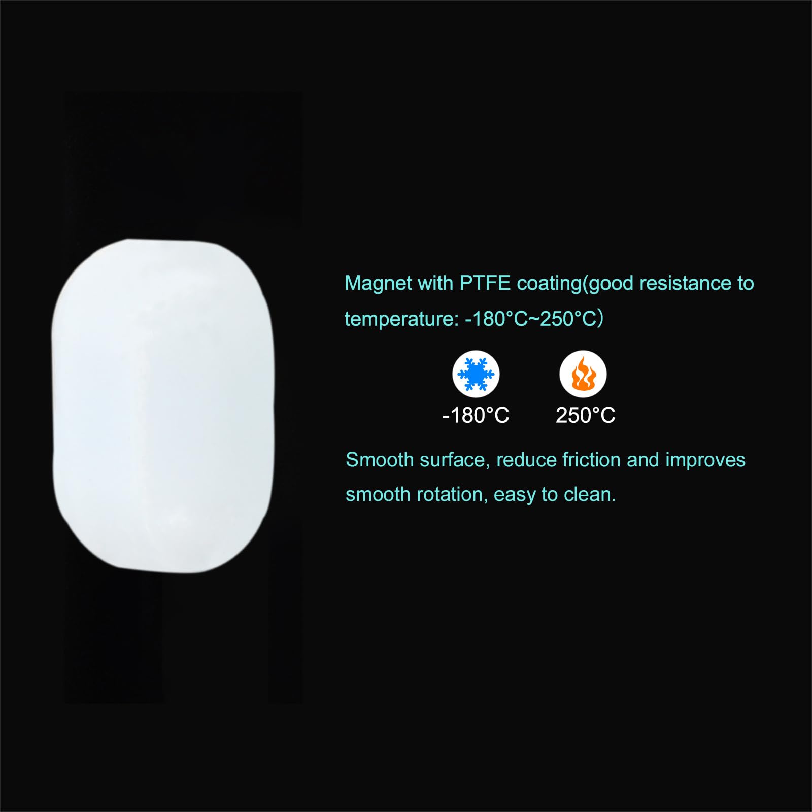 MECCANIXITY Magnetic Stirrer Mixer Stir Bar Rod 10mm/0.39" Cylinder Shape PTFE Coating Magnet White for Laboratory 32Pcs