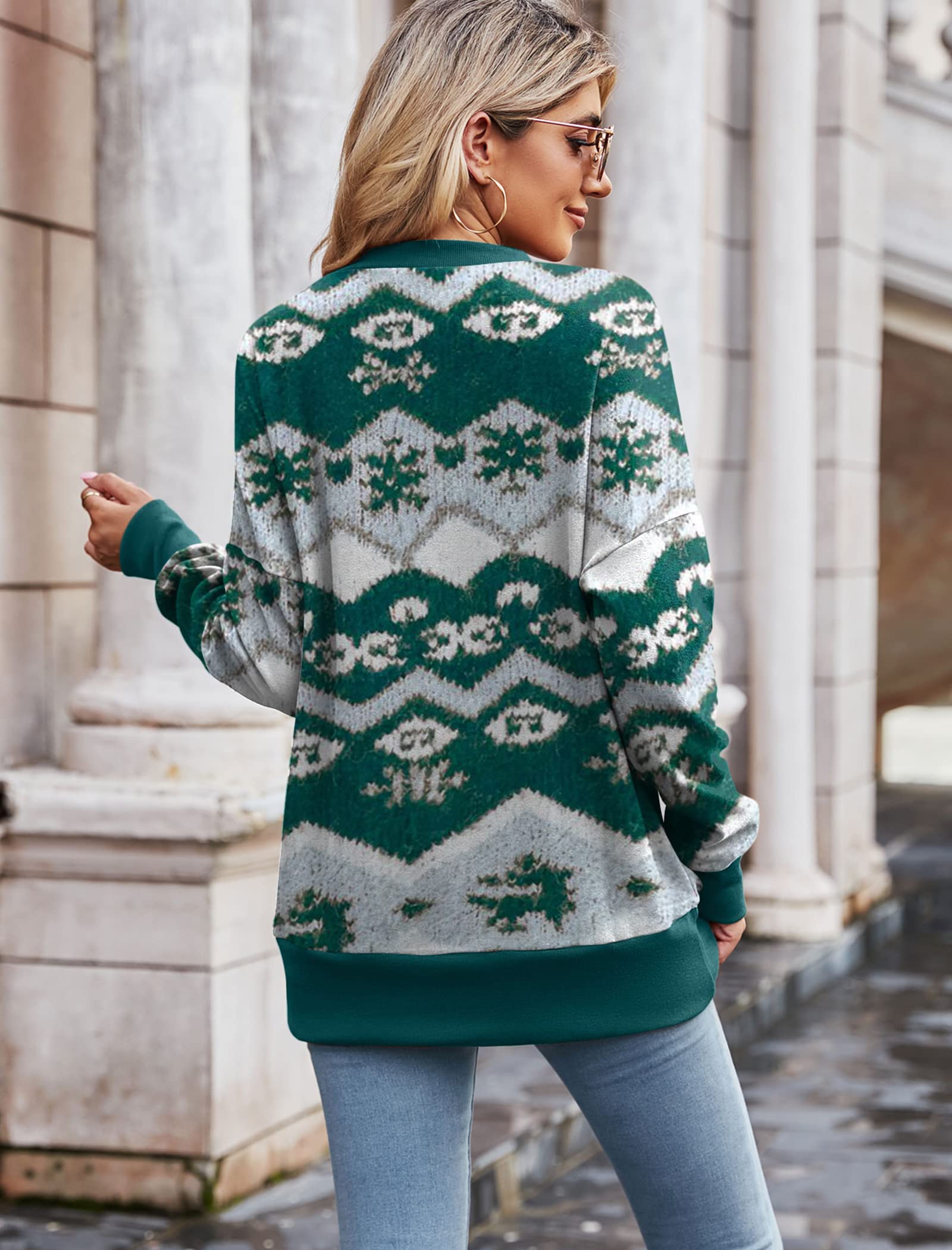 Geifa Fall Clothes for Women 2022 Tunic Sweatshirts for Leggings Casual Long Sweaters Caramel L
