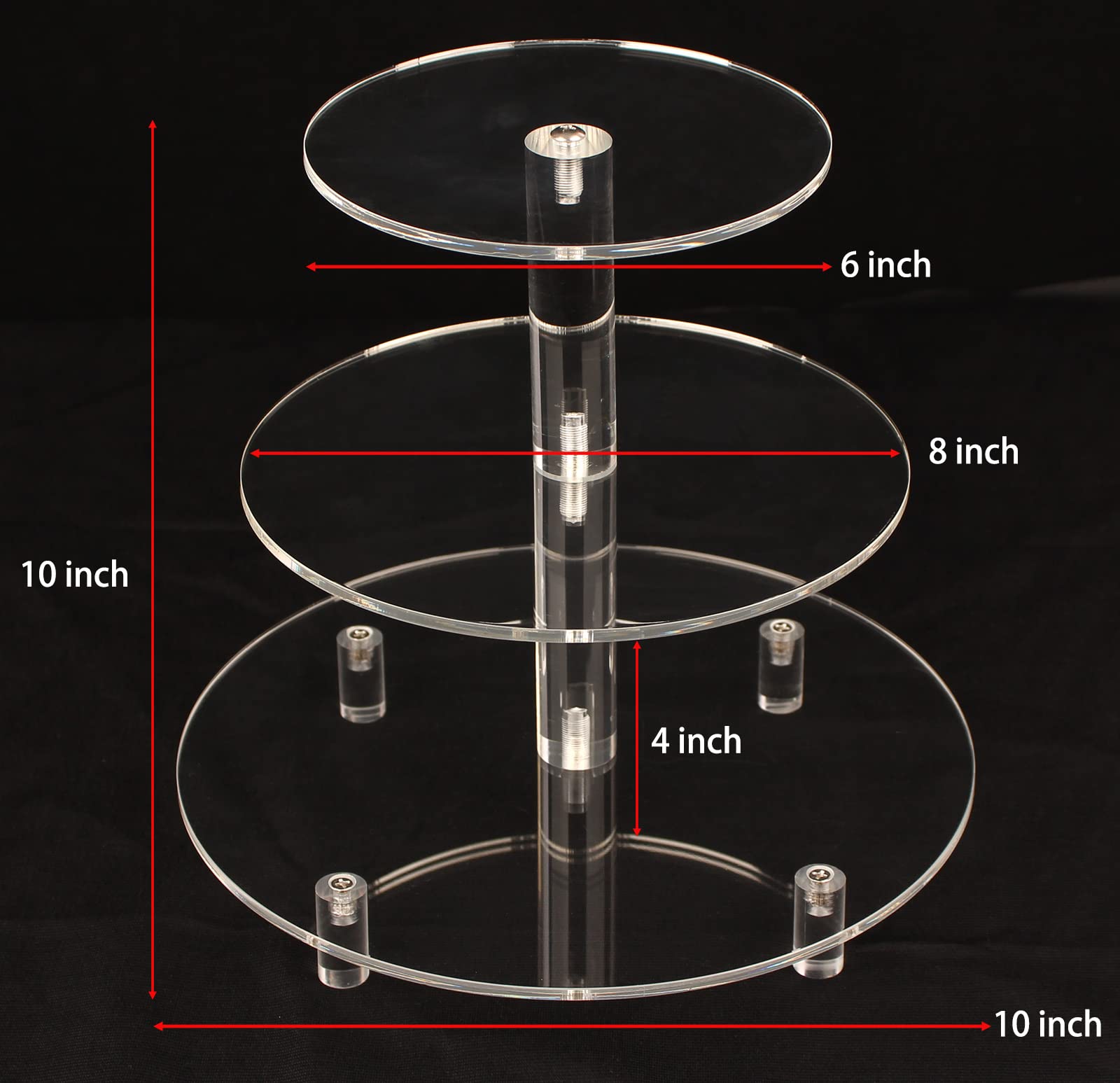 HAOWUJIN Cupcake Stand for 24 Cupcakes, Round Acrylic Cupcake Stand for Wedding Birthday Party Baby Shower Dessert Table for Parties Display, 3 Tier Clear Cupcake Tower Standā¦