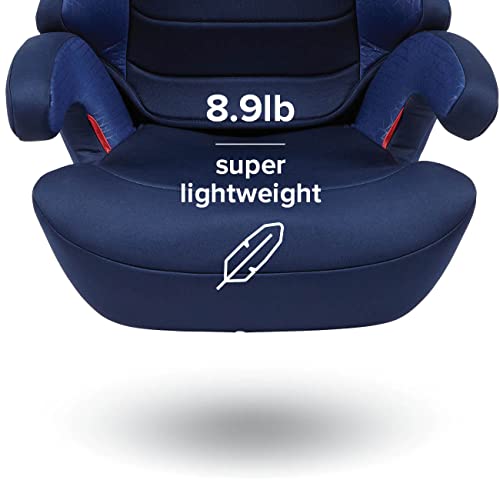 Diono Everett NXT High Back Booster Car Seat with Rigid Latch, Lightweight Slim Fit Design, 8 Years 1 Booster Seat, Blue