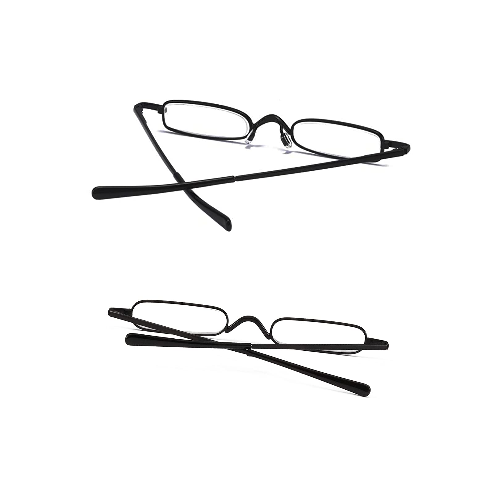 DBEFTLI Mini Metal Reading Glasses - Slim Pocket Readers with Pen Clip Case for Reading Case (2 PCS) 2.50