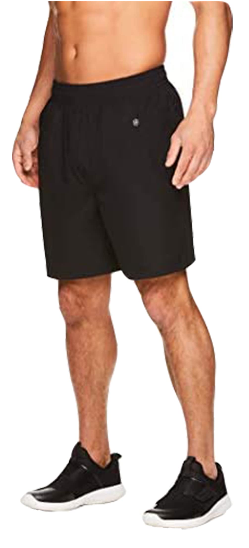 Gaiam Men's Yoga Shorts - Athletic Gym Running and Workout Shorts with Pockets - BLACK HEATHER, Large
