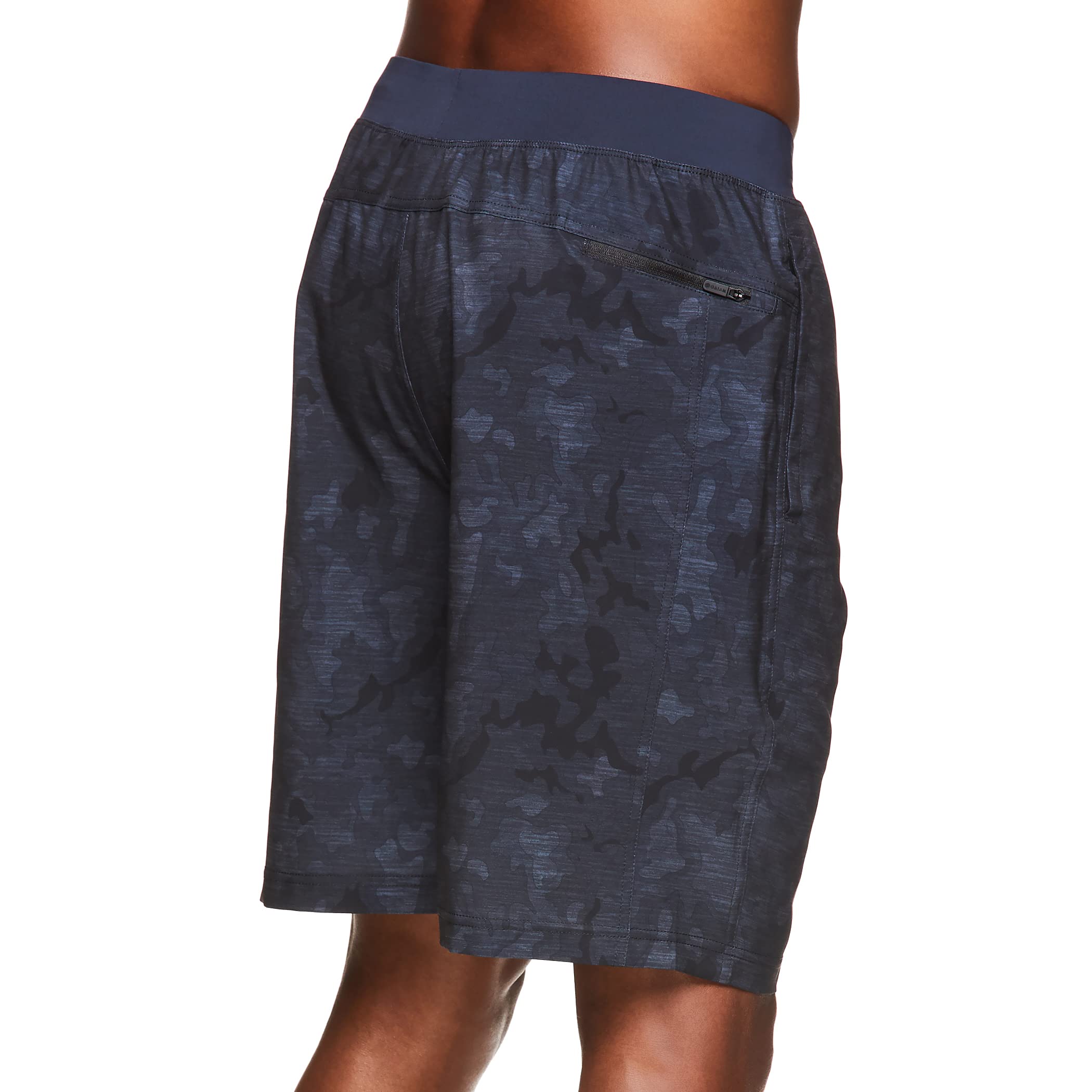Gaiam Men's Yoga Shorts - Athletic Gym Running and Workout Shorts with Pockets - Warrior Black Camo, Small