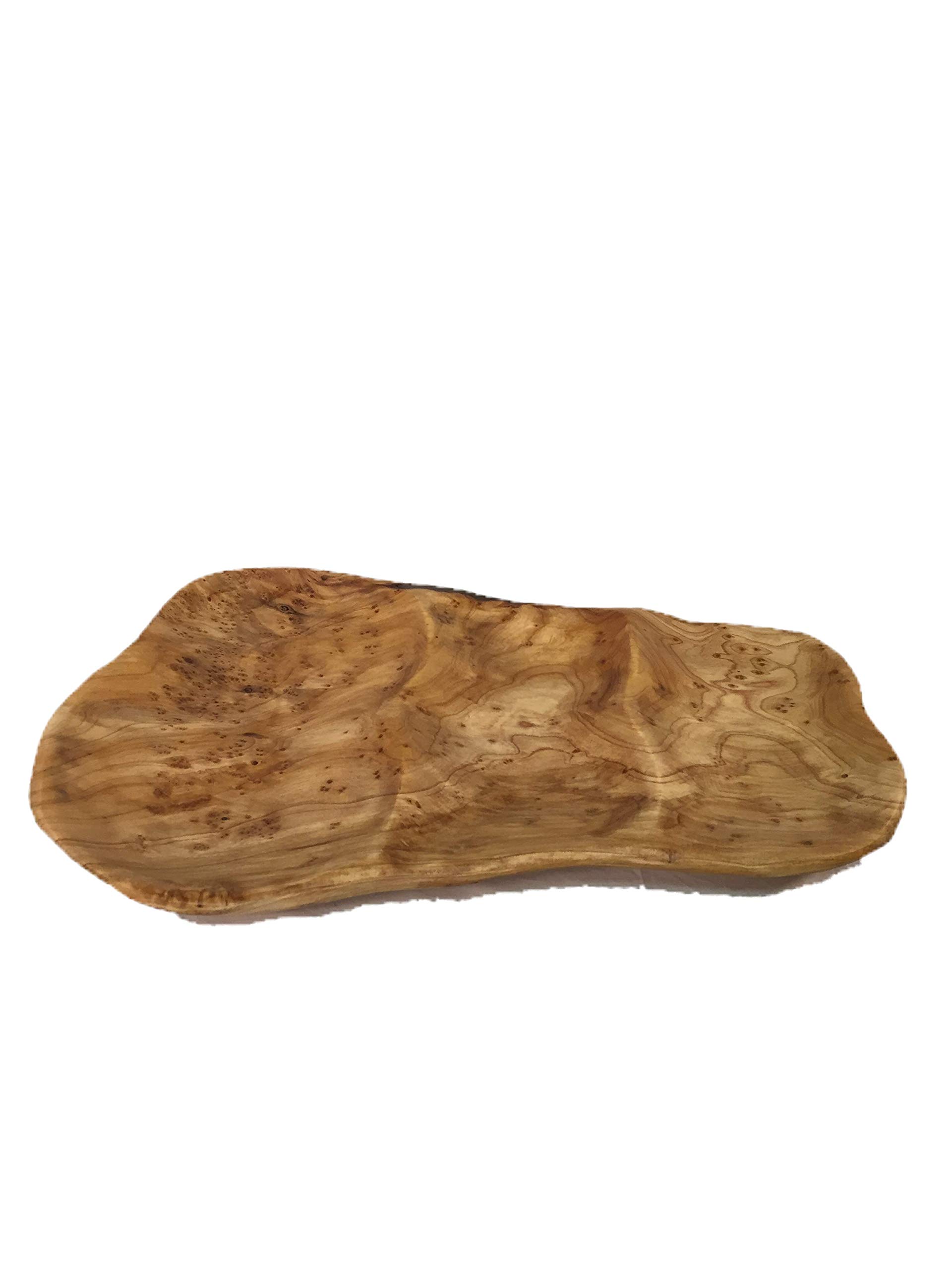 Greener Valley Handcrafted Root Wood Divided Platter (Medium - 3 sections - 15-16")