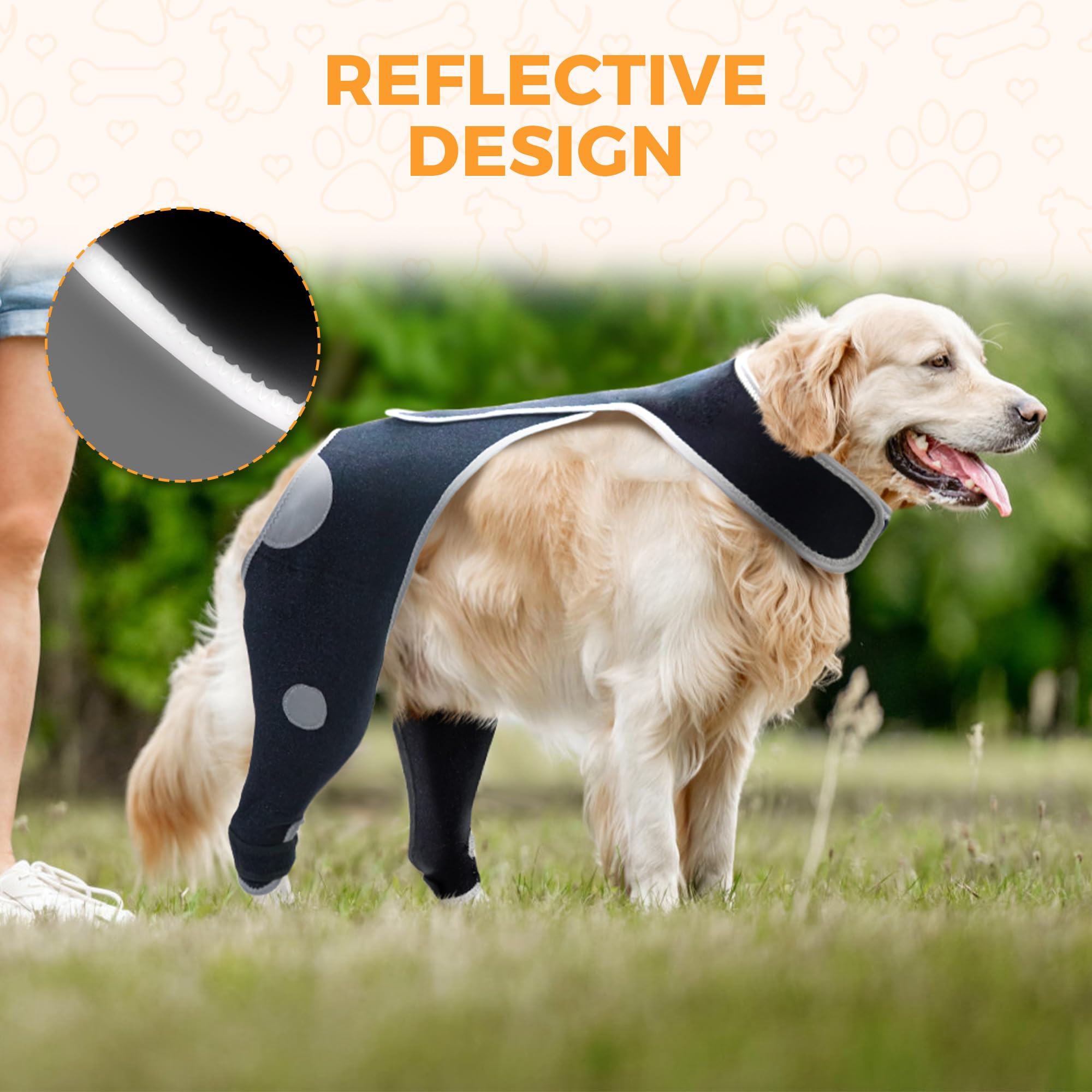 Moysoon Dog Anti-Licking Leg Sleeve,Rear Leg Protector to Stop Licking,Wound Protection Sleeve for Post-Surgery Recovery,Double Leg