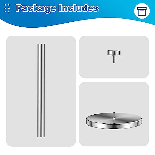 SMARTAKE Paper Towel Holder, Standing Kitchen Roll Holder with Suction Cups, One-Hand Tear Paper Towel Stand, Non-Slip Weighted Base, Fit Most Paper Rolls, for Kitchen Table Countertop, Silver