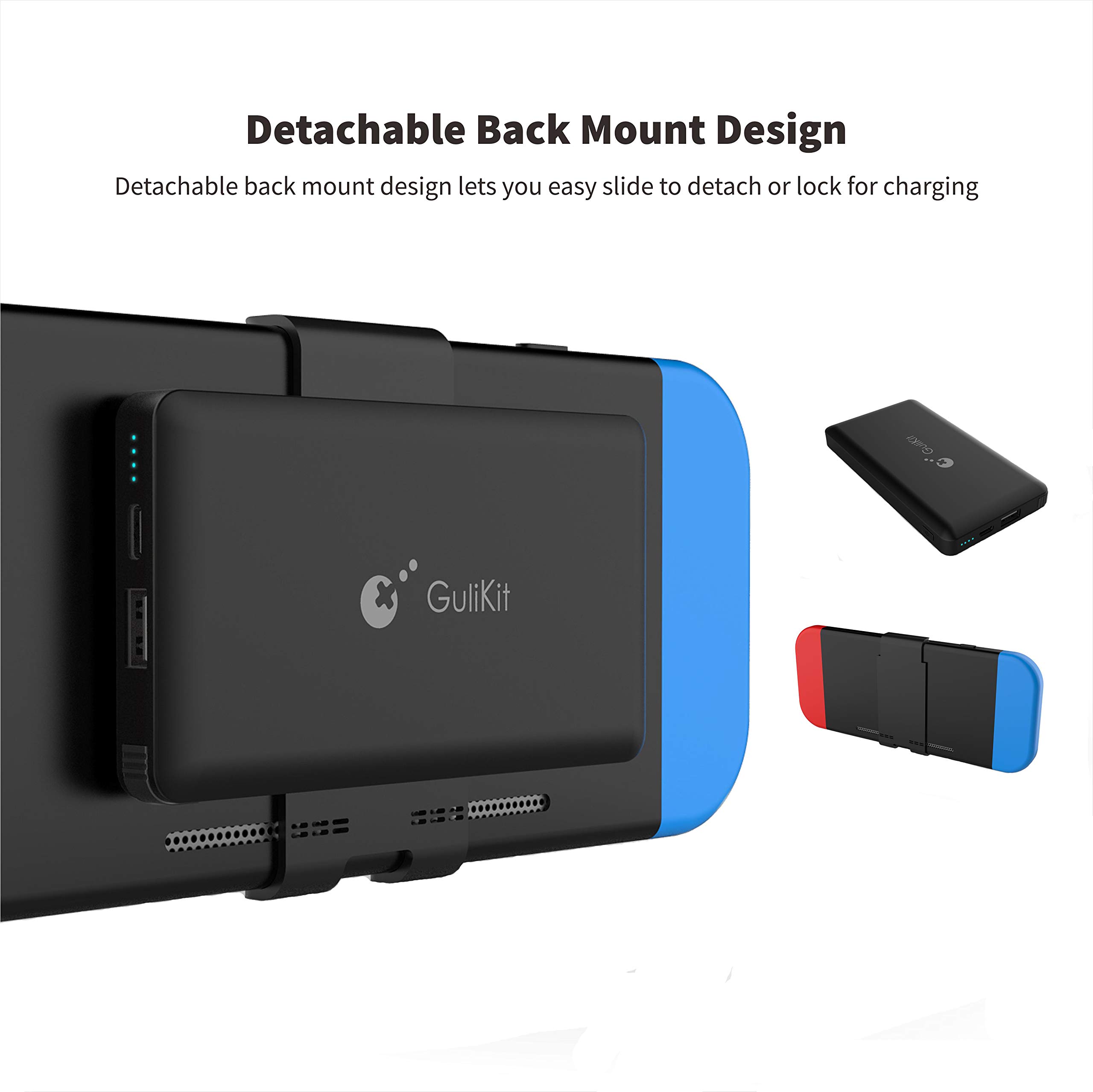 Emperor of Gadgets Portable Power Bank Compatible for Nintendo Switch, 10000mAh 5V/3A Flash Rechargeable Extended Battery Backup Charger Case for Smartphone and Switch