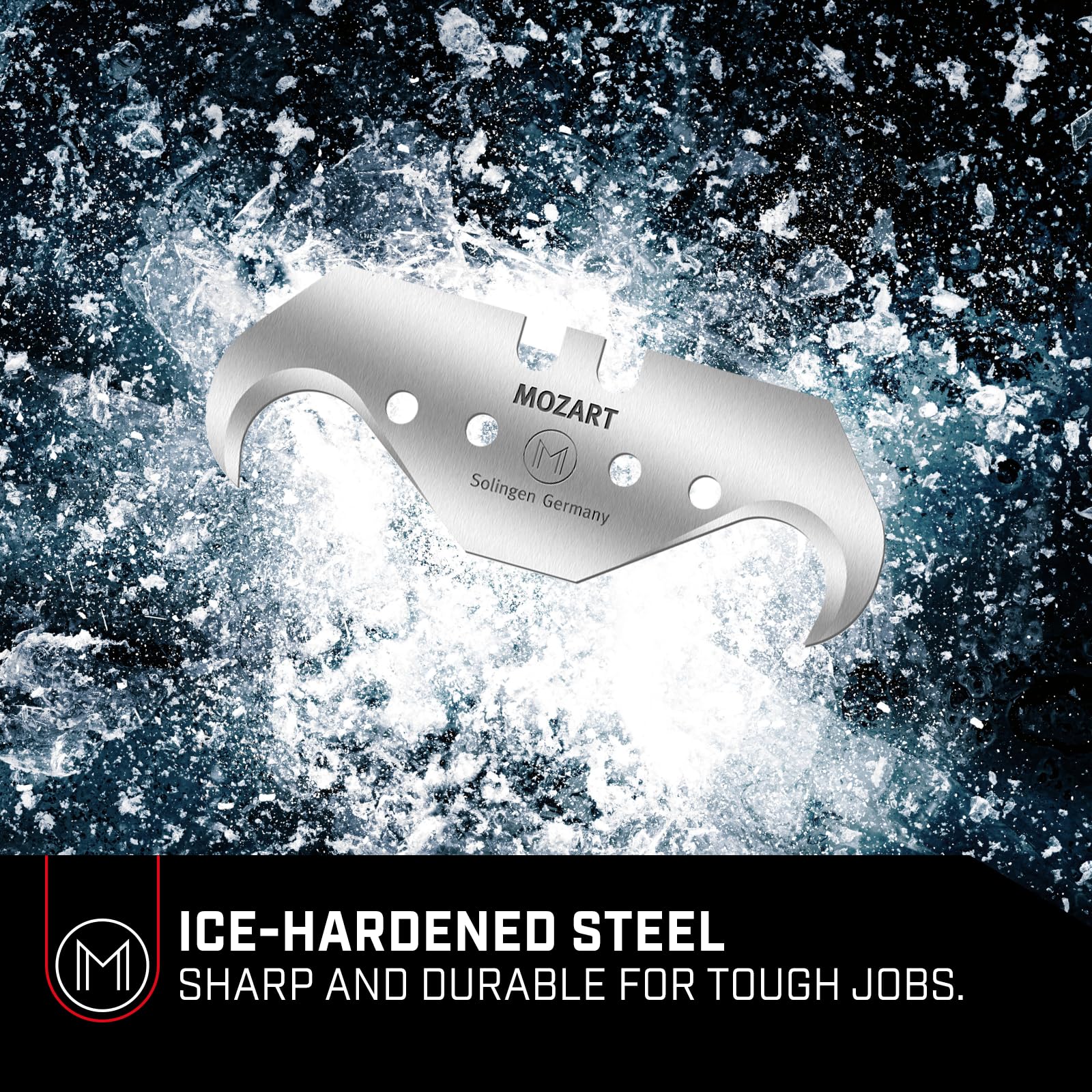 Mozart Universal Super Hook Utility Blade High-Carbon Ice Hardened Steel in dispenser, Ideal for Roofing, Flooring, Carpet, Drywall, Foam and other similar applications, Made in Germany (10 Pack)