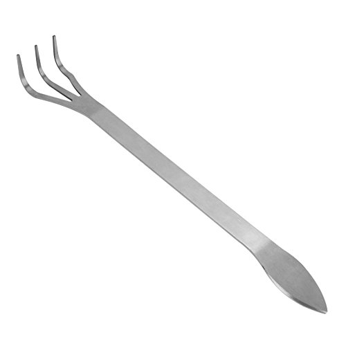 GOTOTOP Bonsai Rake Lightweight 3-Prong Stainless Steel Root Rake Loosen Soil Bonsai Tree Toool with Ergonomic Handle for Outdoor
