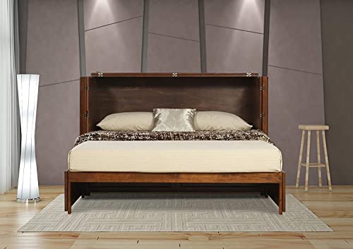Mega Solutions Emurphybed Paradiseo Murphy Cabinet Chest Bed with Charging Station 8 Inch, Queen (Tobacco)