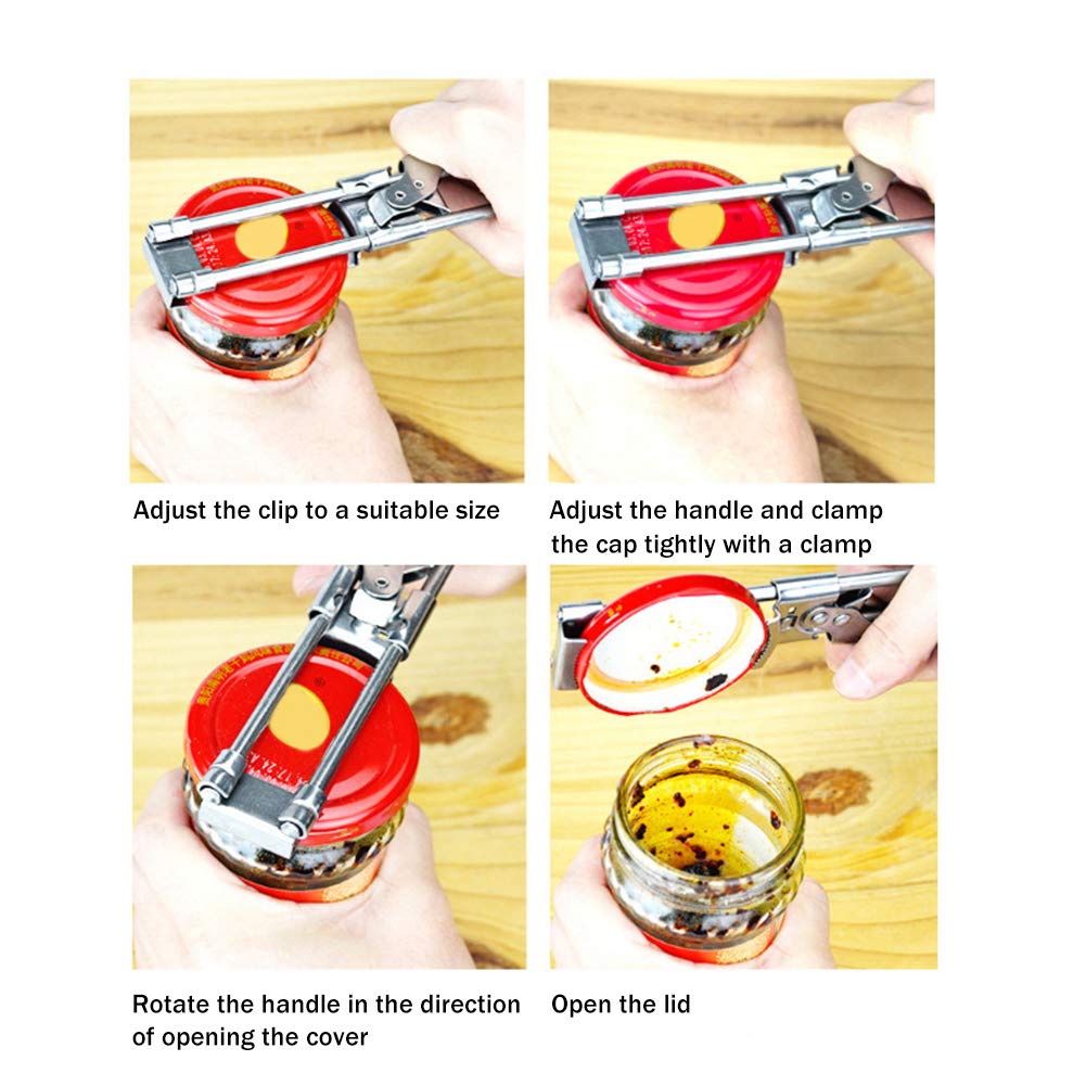 Lambergini Multifunctional Stainless Steel Cap Opener, Master Opener Adjustable Jar & Bottle Opener,Suitable for Seniors, Children, Weak Hands