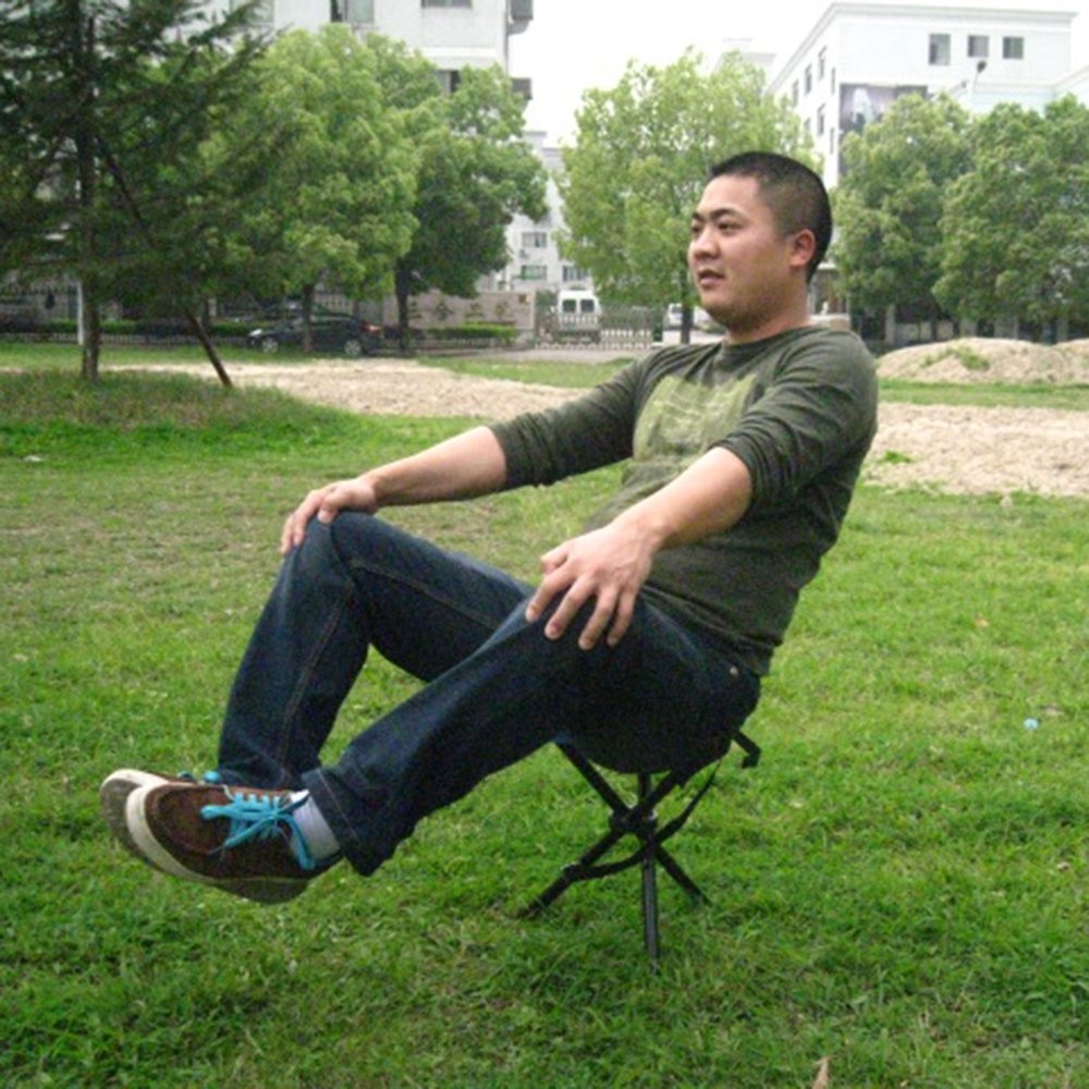 MengK Portable Folding Tripod Chair Camping Fishing Stool