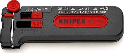 KNIPEX Tools - Precision Mini Wire Stripper, 26-36 AWG (1280040SB)