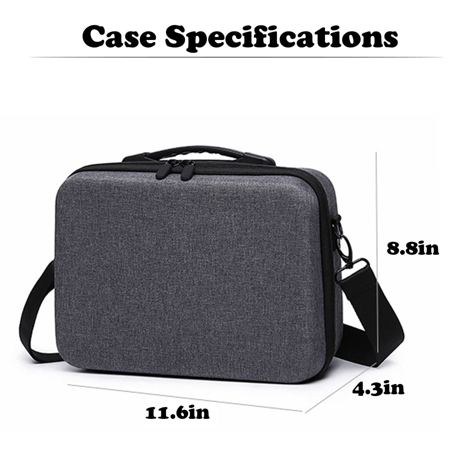 Hard Carrying Case for Oculus Quest 2 All-in-One VR Gaming Headset and Touch Controllers, Portable Travel Cover Storage Bag - Black