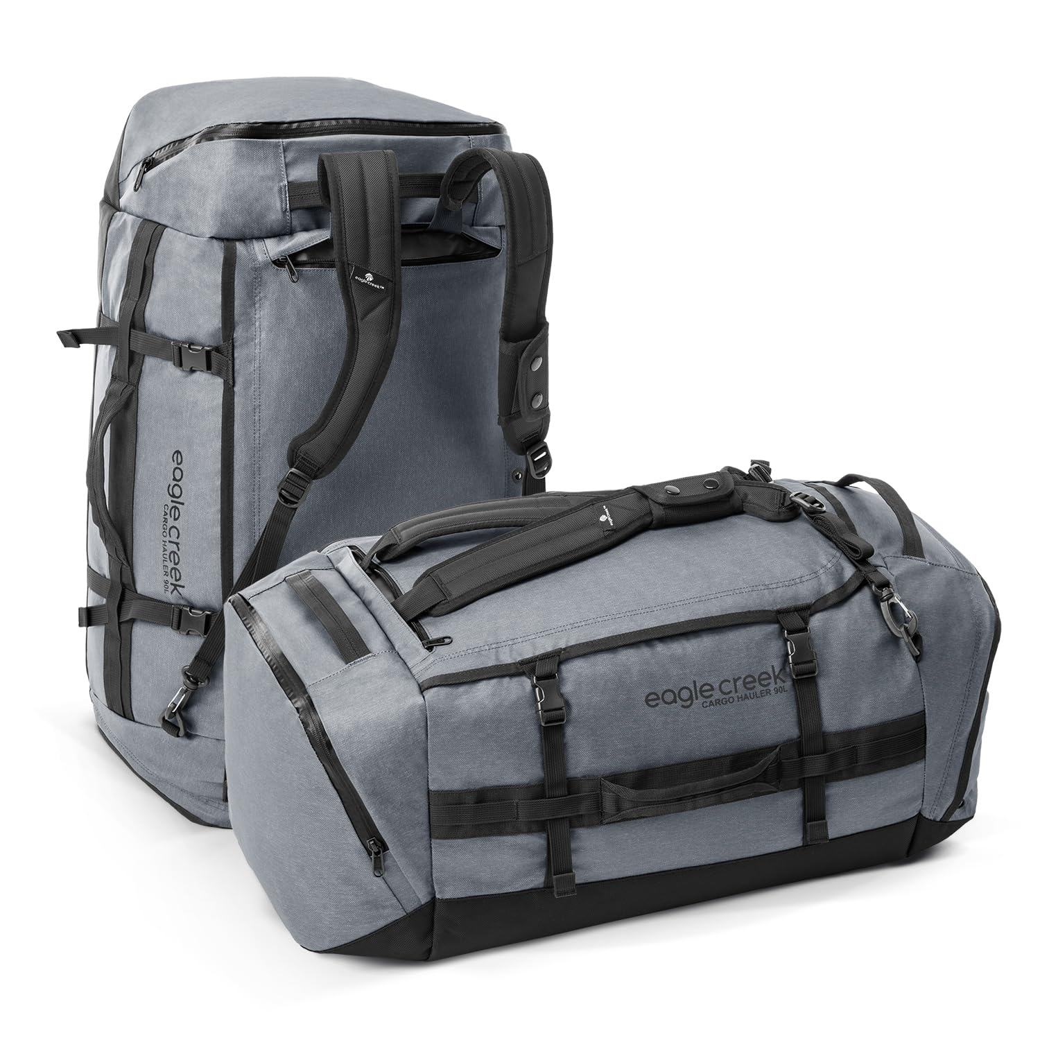 Eagle Creek Cargo Hauler 40L Folding Duffle Bag for Travel - Durable and Water-Resistant, with Tuck-Away Backpack Straps, U-Lid & Quick-Access End Pockets, Arctic Seagreen