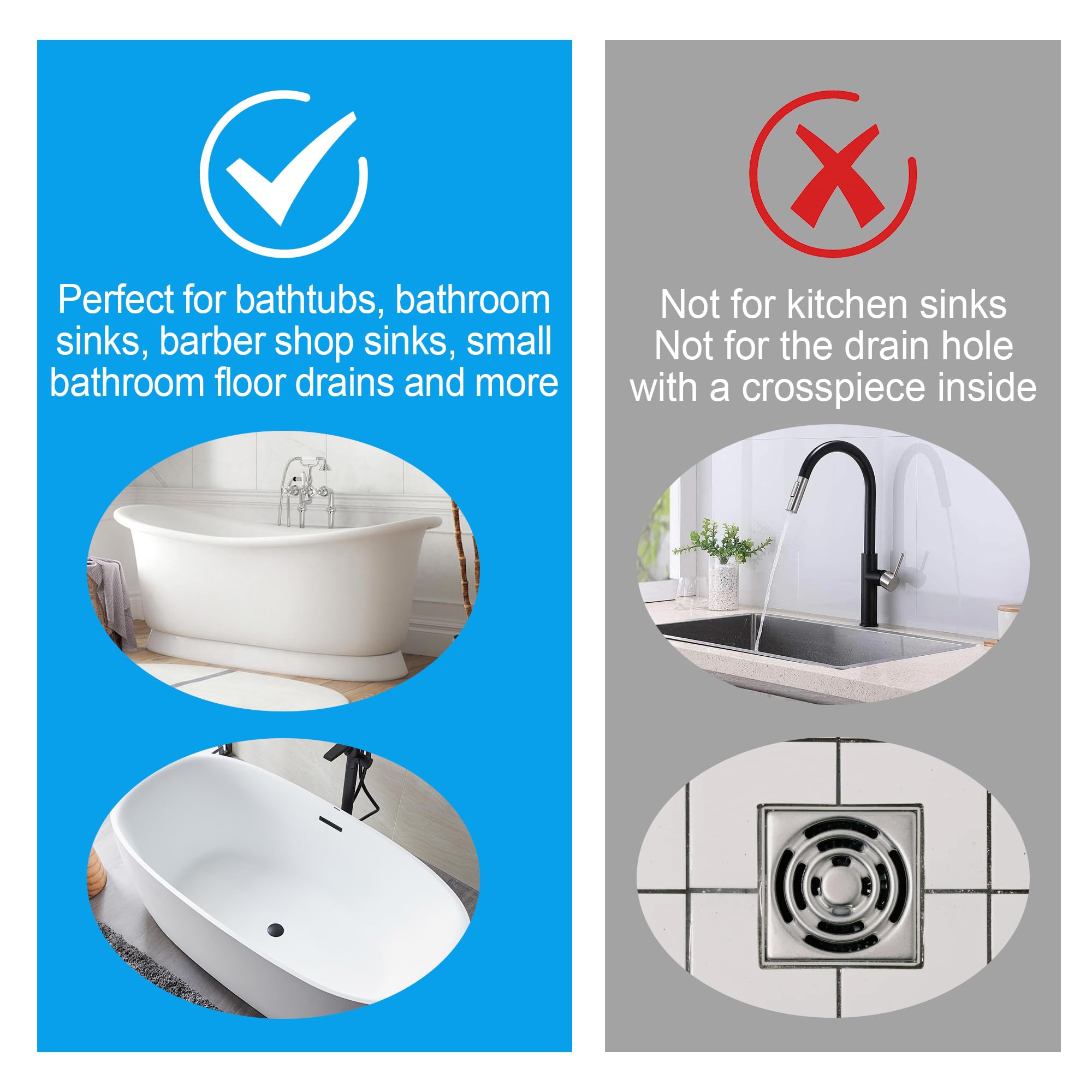 Kaemi 6 Pcs Bathroom Sink Drain Strainer for 1.2"-1.6" Drain Hole, Premium 304 Stainless Steel Small Conical Porous Bathtub Sink Hair Catcher