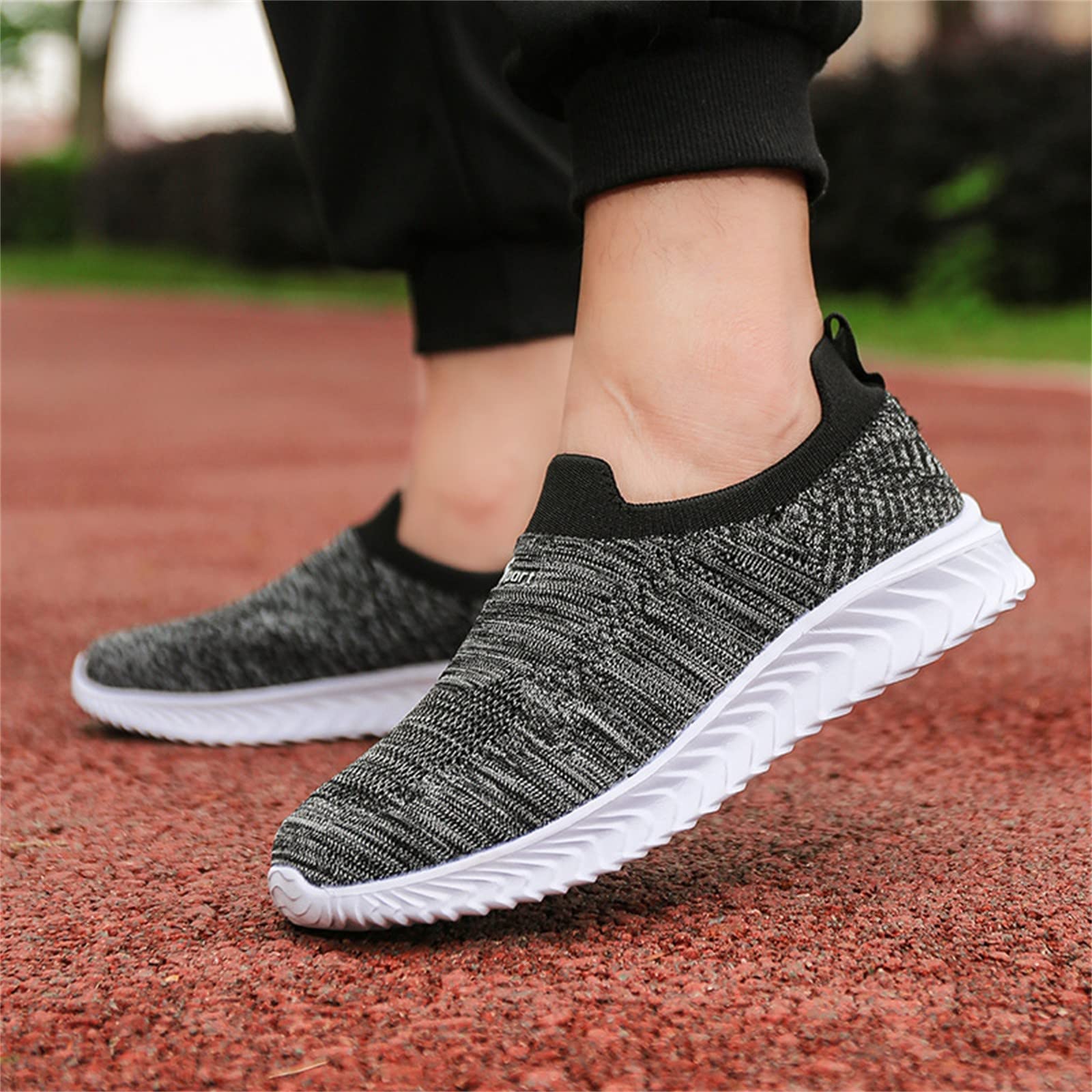 FASDNENDYS Men Couple Shoes Summer Large Size Lightweight Mesh Outdoor Non Slip Casual Running Shoes Men Sneaker Size 10 Grey