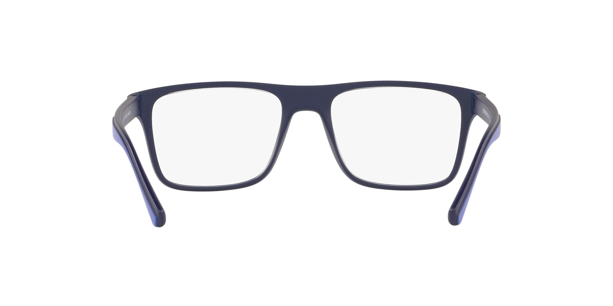 Emporio Armani Men's EA4115 Prescription Eyewear Frames with Two Interchangeable Sun Clip-Ons Rectangular, Matte Dark Blue/Clear/Grey/Blue Mirrored, 54 mm