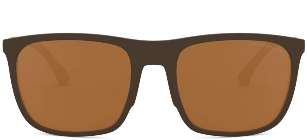 Emporio Armani EA 4133-5752/6H Square Sunglasses, Brown w/Brown Lens Category 3 Mirror