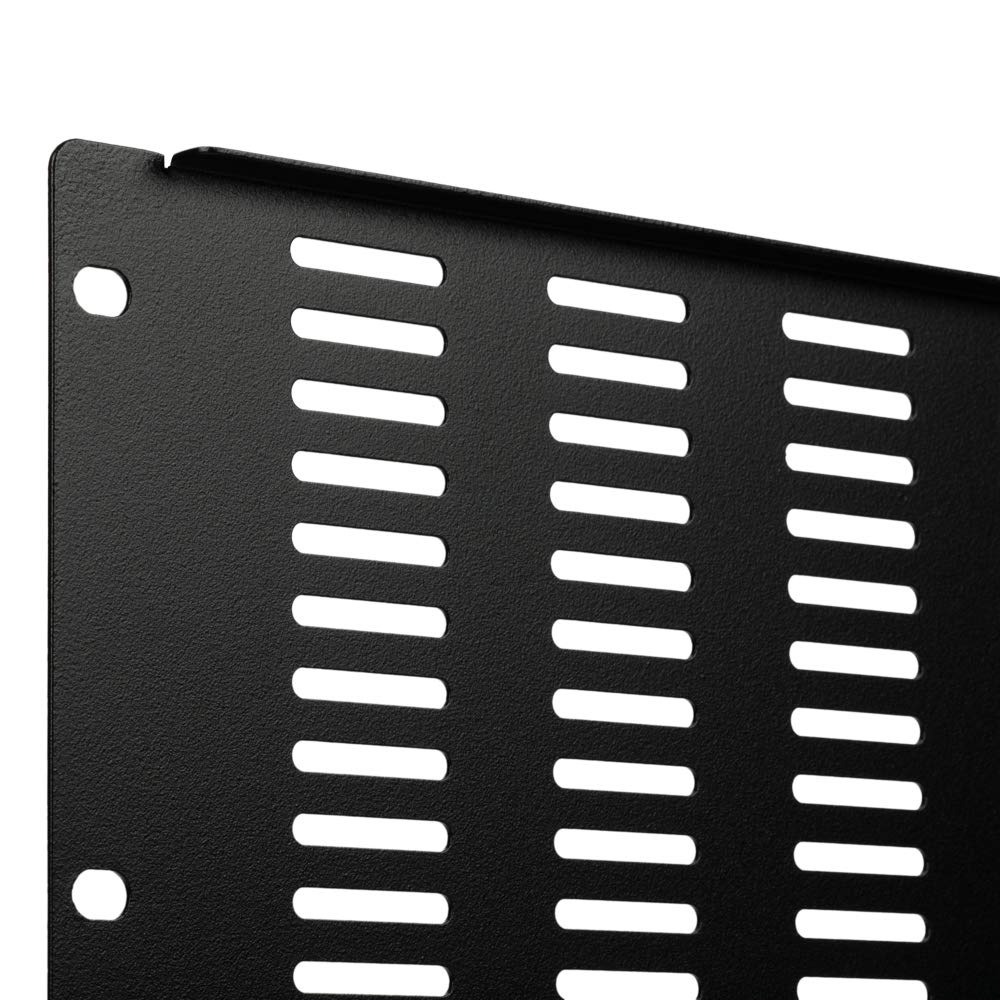 NavePoint 7U Blanking Panel, Slotted, Flanged, 19 inch Wide Network Server Rack or Server Cabinet, Filler Panel, Steel, Hardware Included