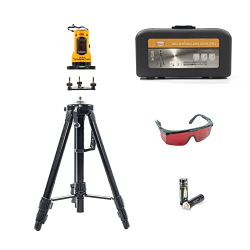 LAND Laser Level Kit Class Laser Ⅱ,Self-Leveling laser Cross Level,Horizontal and Vertical Points Rotatable 360 Degree Suitable for interior design(Lightweight Tripod,Battery Included )
