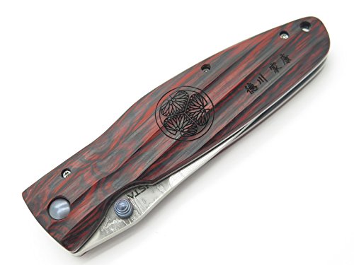 Mcusta Seki Japan Leyasu MC-183D Red Shogun VG-10 Damascus Folding Hunter Knife