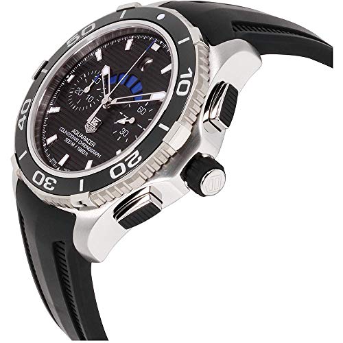 Tag Heuer Aquaracer Automatic Chronograph Black Dial Black Rubber Mens Watch CAK211A.FT8019