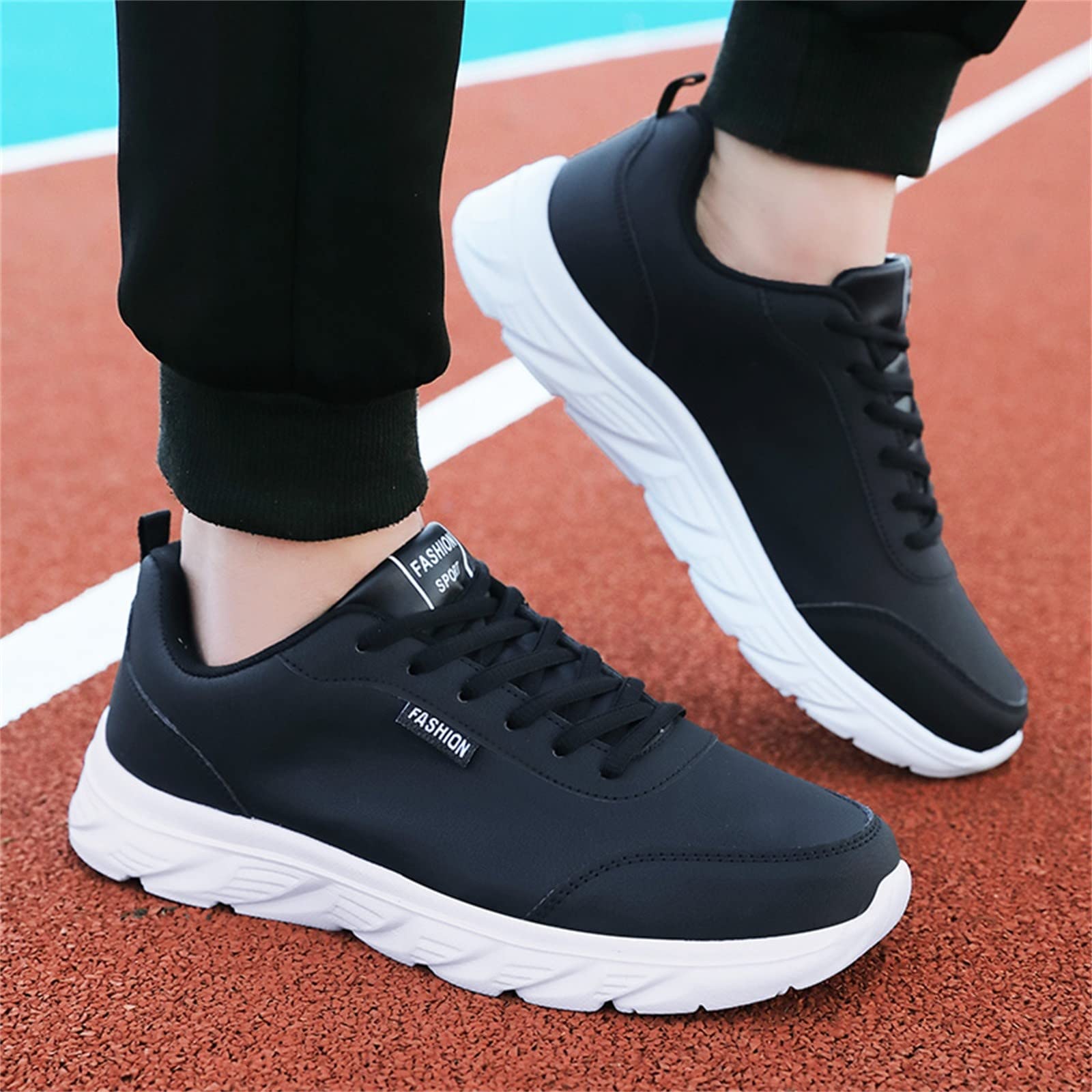 FASDNENDYS Mens Shoes Large Size Casual Leather Laace Up Solid Color Casual Fashion Simple Shoes Running Mens Sneaker Boot Size 8 White