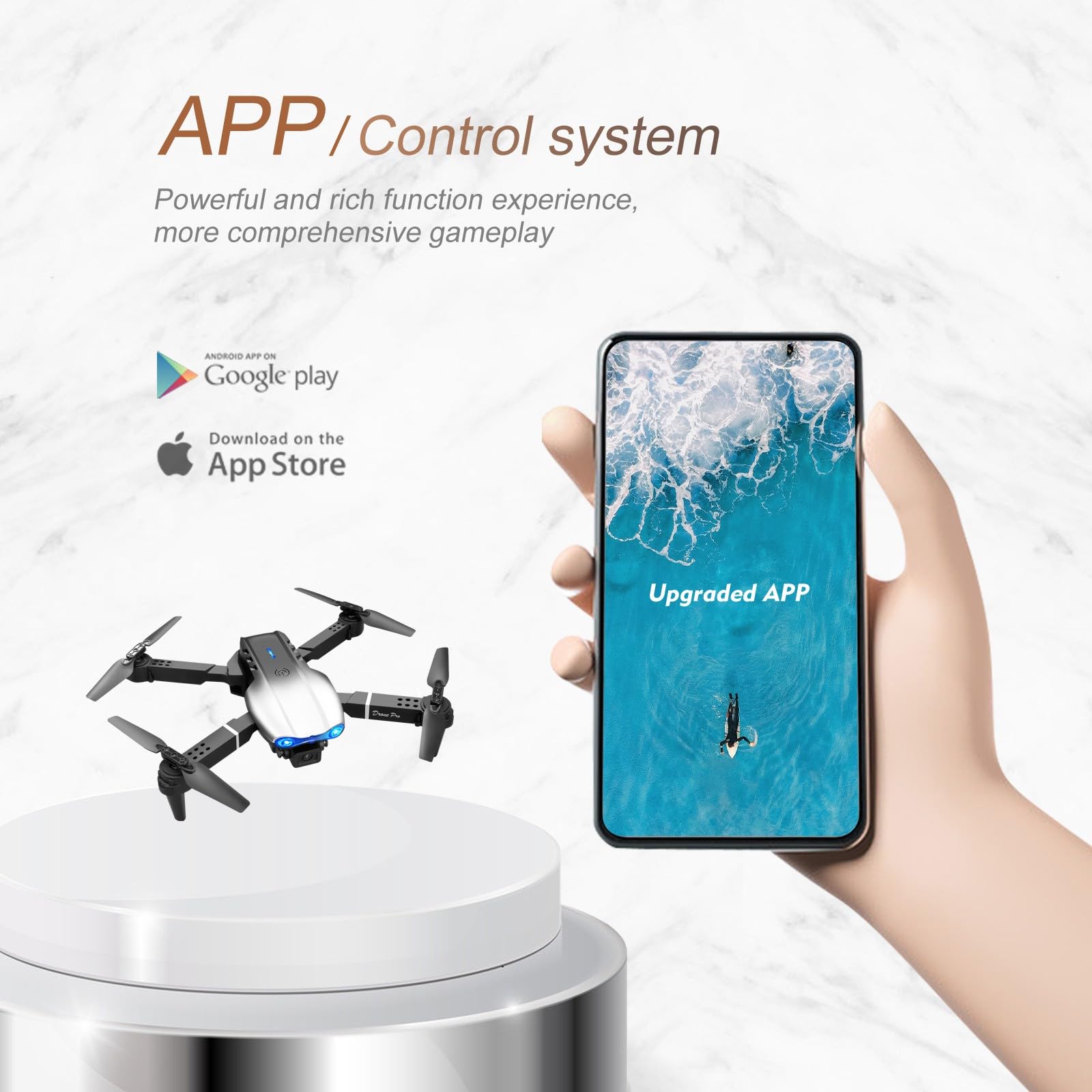 Drone With Camera For Adults, Drone With 4k Hd Fpv Camera Remote Control Toys Gifts For Boys Girls Rc Helicopters With Headless Mode For Christmas Gift.