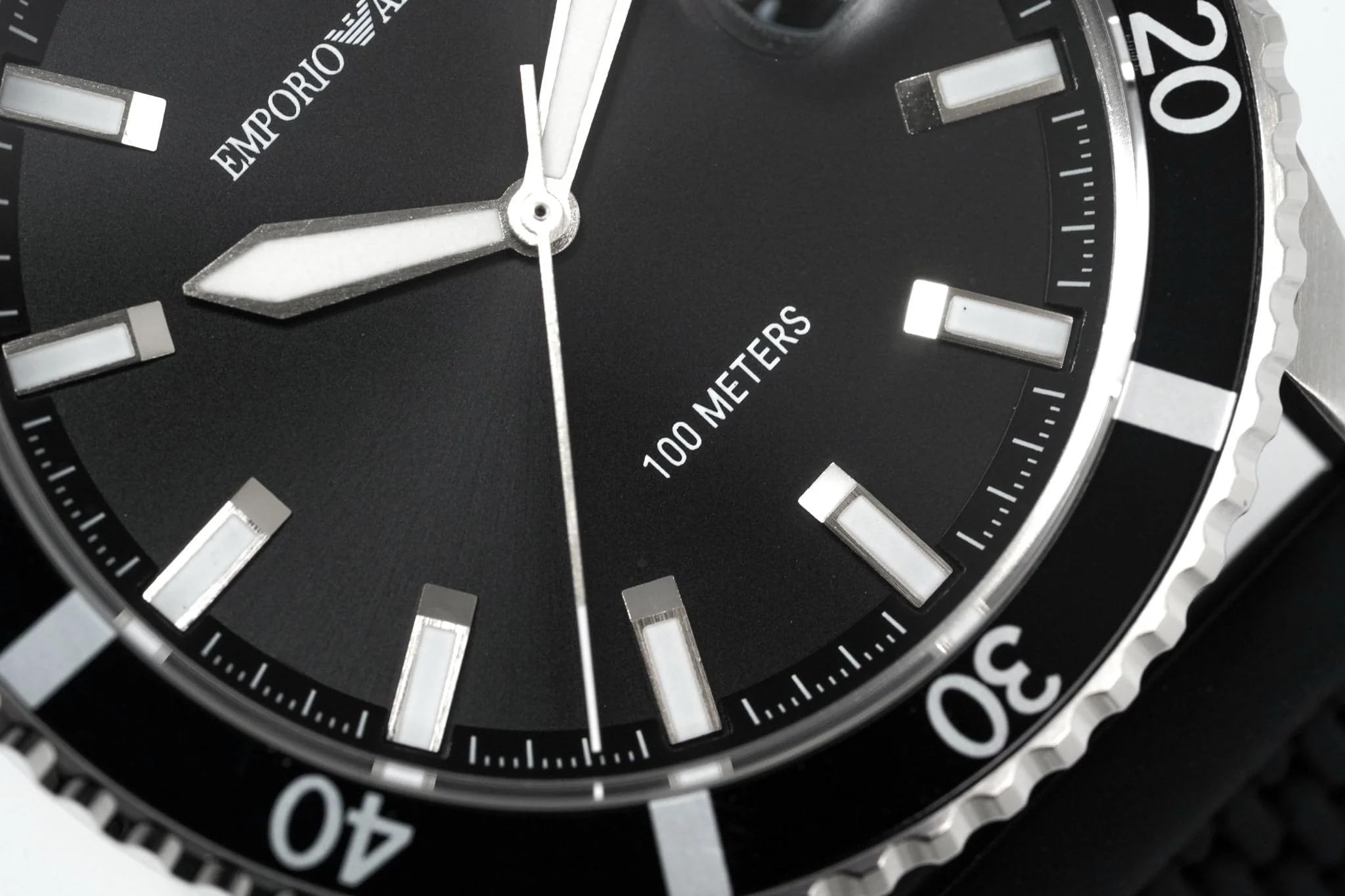 Emporio Armani Emporio Armani Three-Hand Date Black Mesh Silicone Watch (Model: AR11341)
