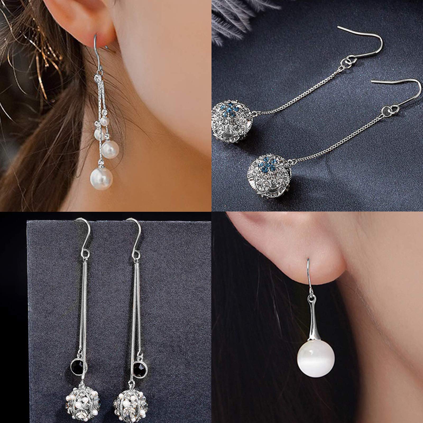 Earring Hooks White Gold Plated Hypoallergenic Ear Wires for DIY Jewelry Findings Unisex(200PCS, 100 Pairs)…