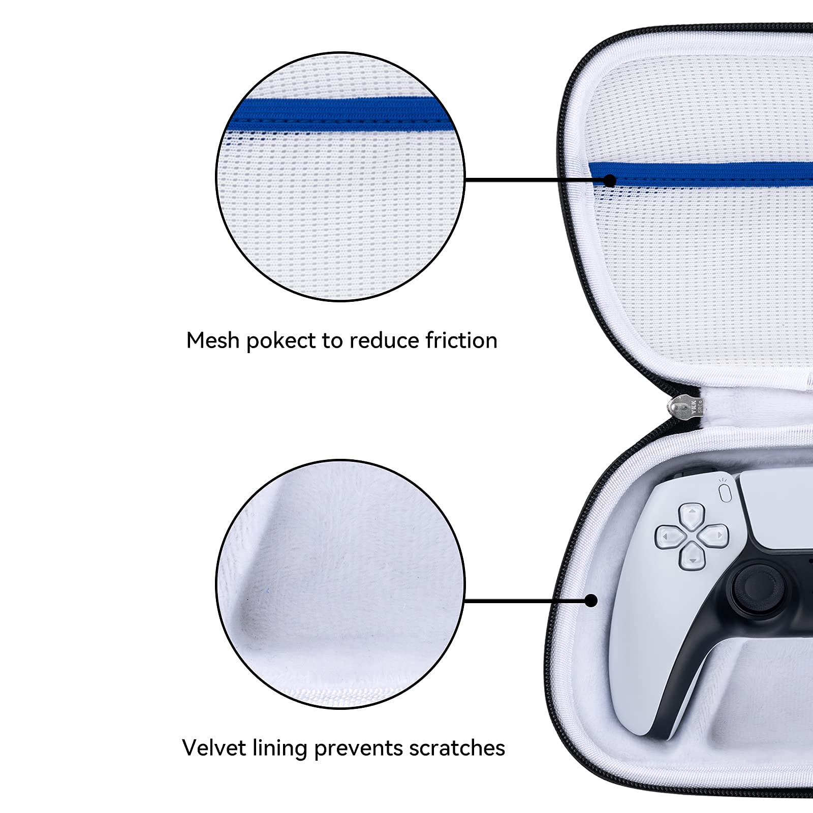 GeekShare PS5 Gaming Controller Case-Controller Holder Hard Shell Travel Carrying Case for Playstation 5, PS4, NS Pro, XSX with Room for Cable Cord and Accessories