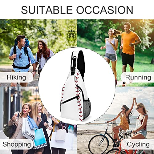 NAWFIVE Funny Baseball Sling Bag Crossbody Shoulder Backpack Adjustable Lightweight Travel Hiking Casual Daypack for Men Women