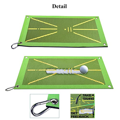 Golf Training Mat for Swing Detection Batting, Golf Swing Mat Trainer Aid Equipment, Golf Hitting Practice Feedback Mat That Shows Swing Path, Analysis Swing Path and Correct Putting Posture