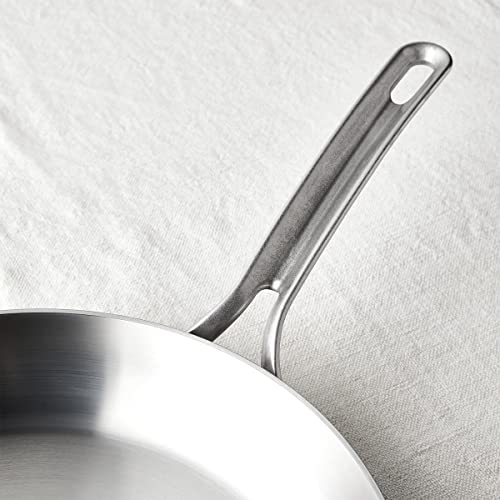 GreenPan X Food 52 Five-Two Essentials, Tri-Ply Stainless Steel 12" Frying Pan Skillet with Lid, PFAS-Free, Multi Clad, Induction, Dishwasher Safe, Oven Safe, Silver