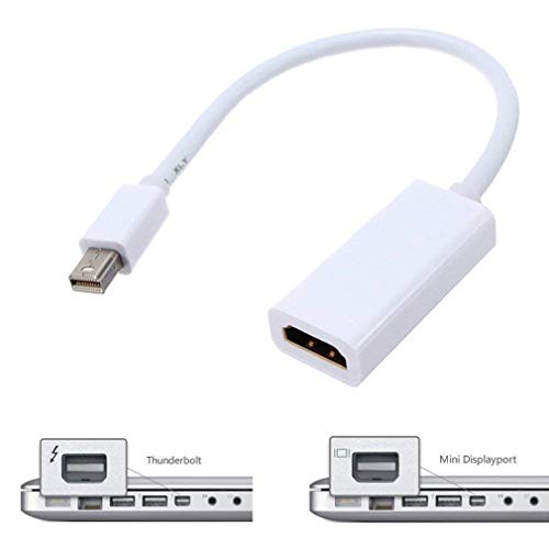 Deorna Mini DisplayPort to HDMI Adapter, Thunderbolt to HDMI Converter for MacBook Air/Pro, Microsoft Surface Pro/Dock, Monitor, Projector and More (1-Pack, White)