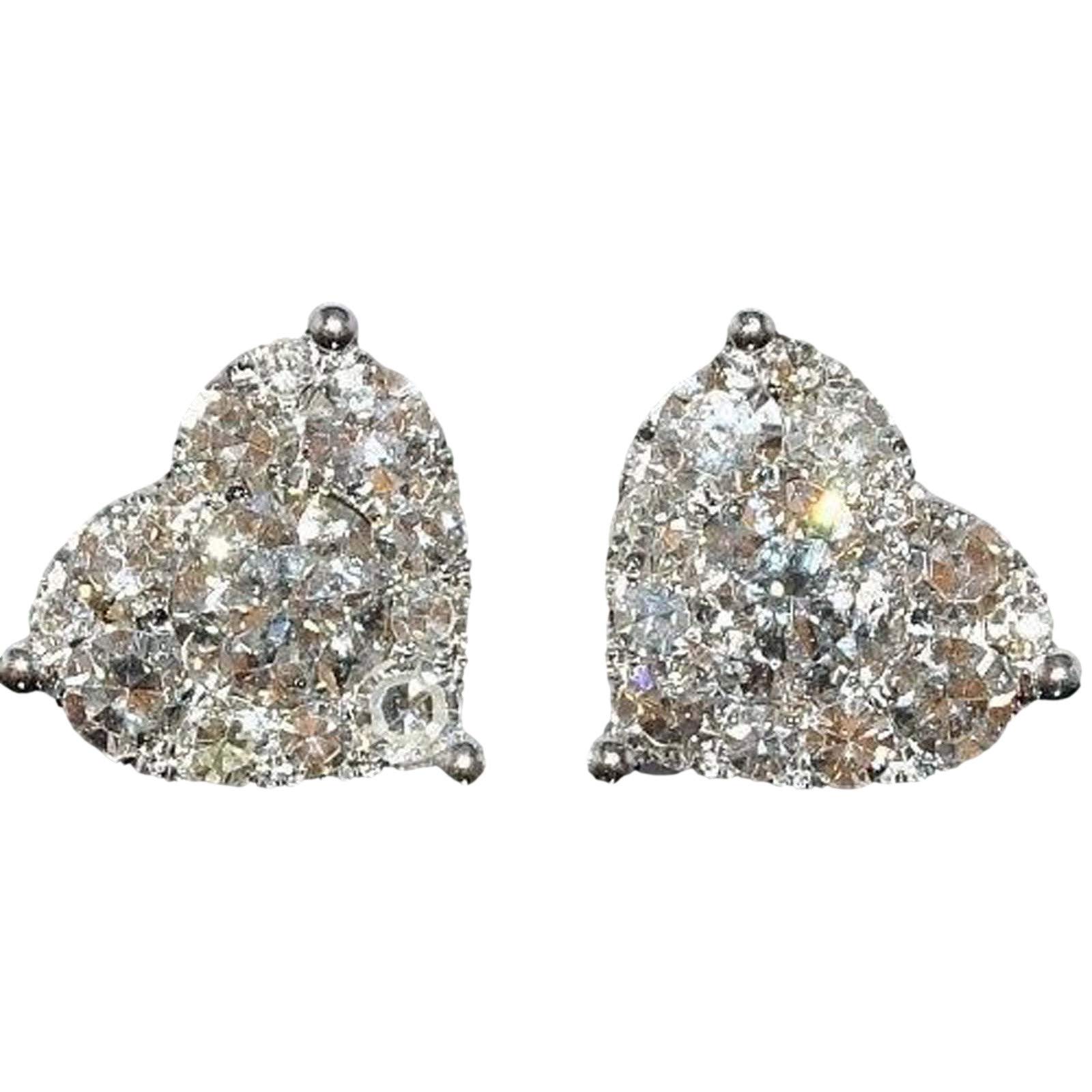 Earrings for Women Heart Crystal Studs Earring Women's Heart Dazzling Jewelry Gifts for Her One Size