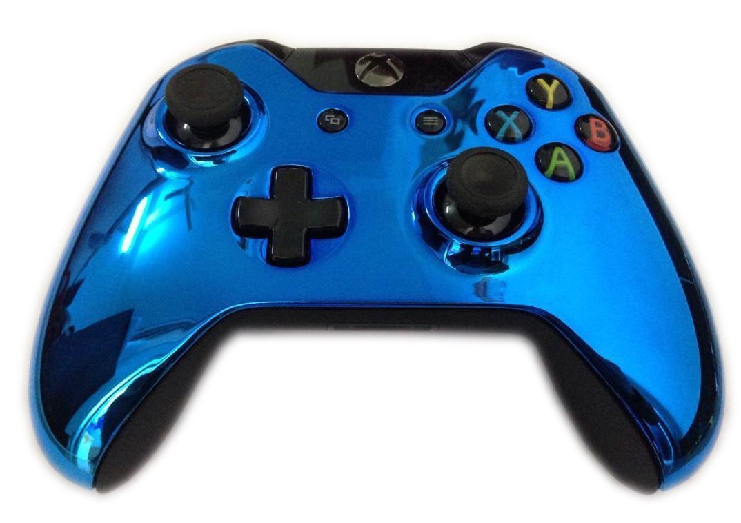 E-MODS GAMING Chrome Front Housing Shell Replacement for Xbox One Controller (Light Blue)