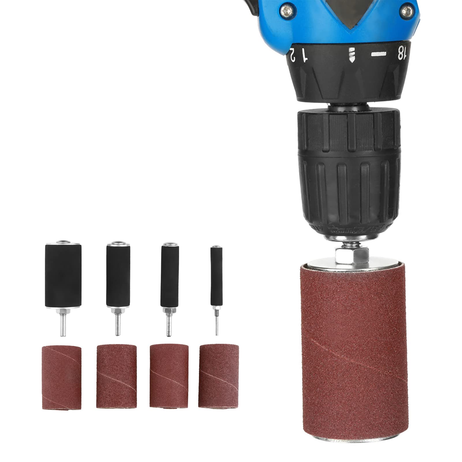 Sanding Drum Kit, Wear Resistant 20pcs Drum Sander Kit, Spindle Sanding Drum Sander Tool Kit, Woodworking for Carpentry Home Improvement DIY