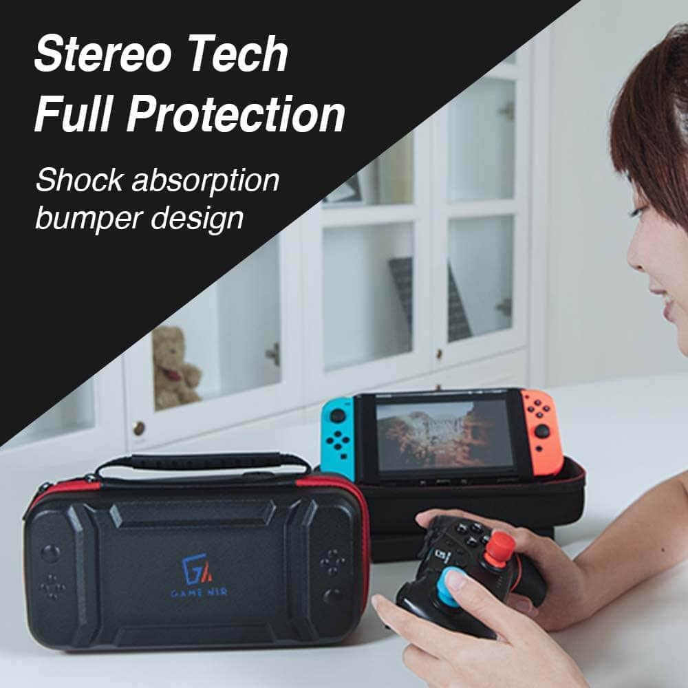 GAME'NIR Hard Carrying Case Compatible with Nintendo Switch, 20 Games Cartridges, Protective Hard Shell Pouch for Switch Console Accessories,BLUE