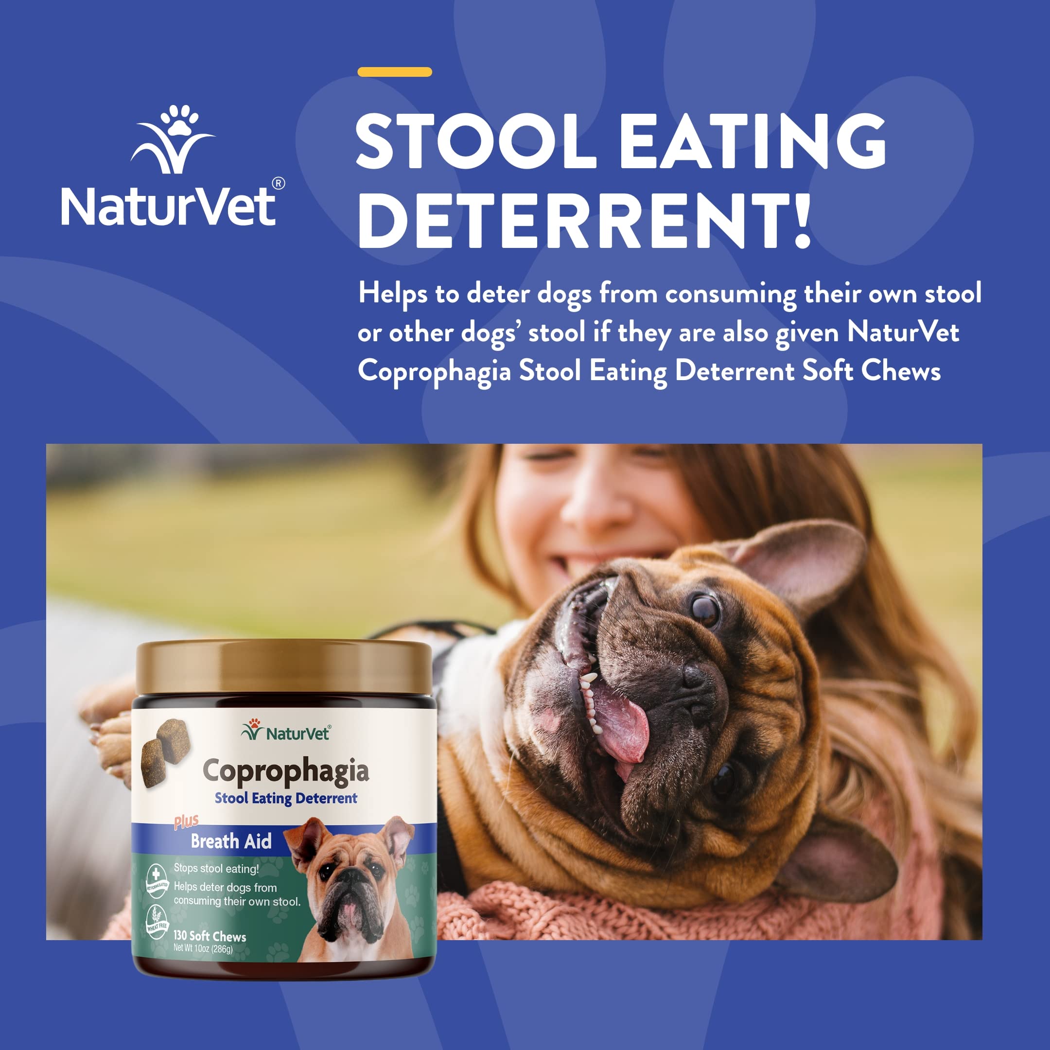 NaturVet β Coprophagia Stool Eating Deterrent β Deters Dogs from Consuming Stool β 130 Soft Chews & No Scoot for Dogs - 120 Soft Chews - Supports Healthy Anal Gland & Bowel Function