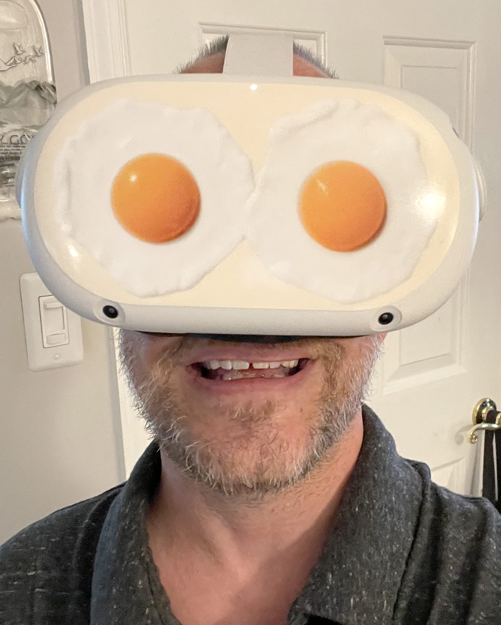 Egg Eyes Decal for Quest 2 VR Headset - Meta/Oculus - Glossy Vinyl Sticker