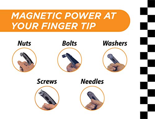 Magnetic Finger The Original Magnetic Finger Glove - Hold & Retrieve Any Small Ferrous Metal Object with Precise Control - Convenient Magnetic Pickup Tool Ideal for Tight Spots at Home or on the Job
