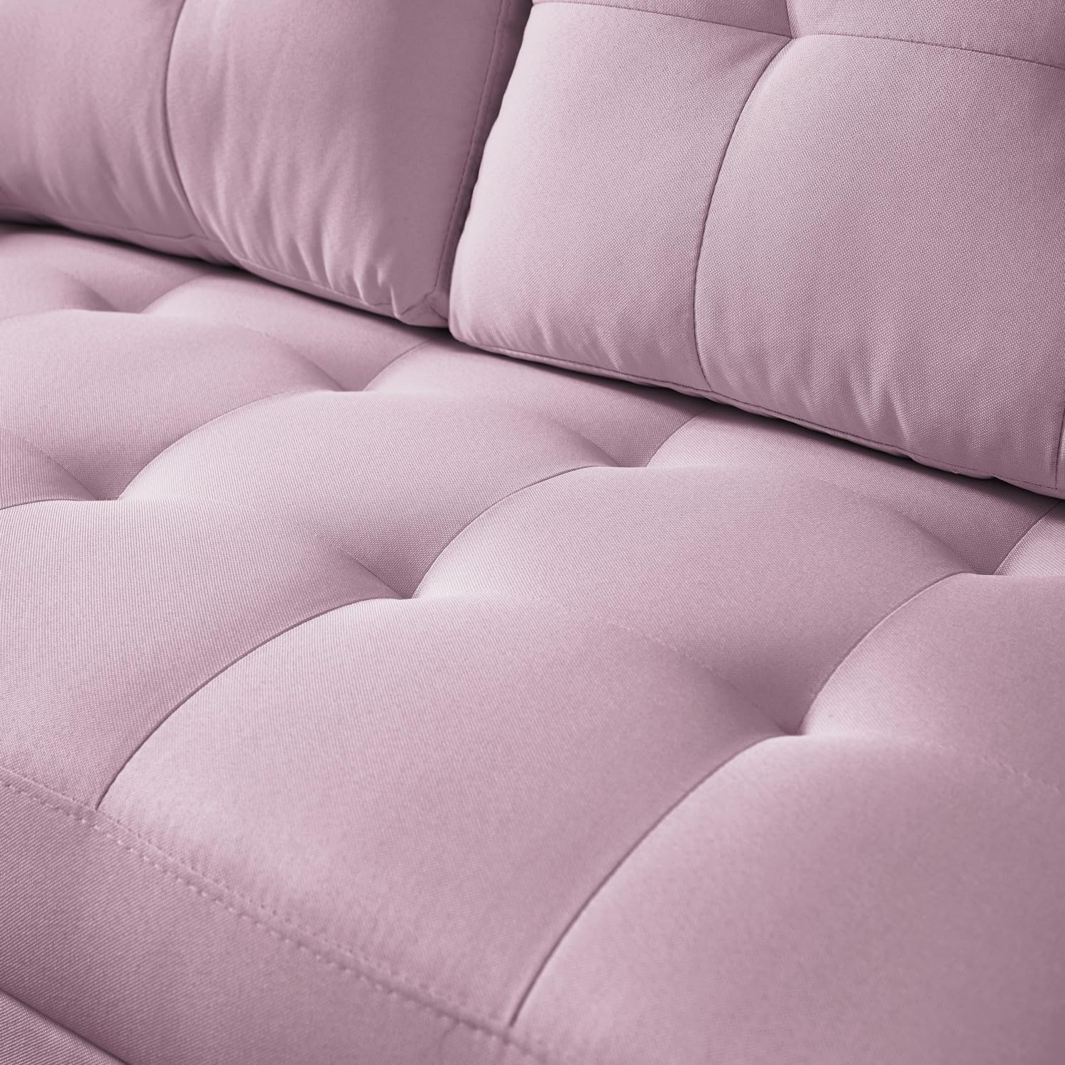 oaaktu 81" Sectional Sleeper Sofa,4 Seat U-Shaped Sofa Couch with Linen Fabric and Double Chaises, Modern Living Room Furniture Sets for Apartment (Pink)