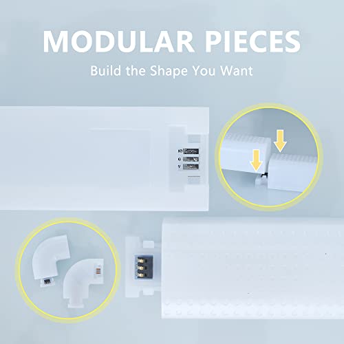 MELIFO Glide FRGBIC Wall Lights,Music Wall Lights Works with Bluetooth and App,Smart FRGBIC Wall Sconces for Bedroom,Music Wall Lights,Strip Lights for Party,Karaoke (3Pcs+2Corners)