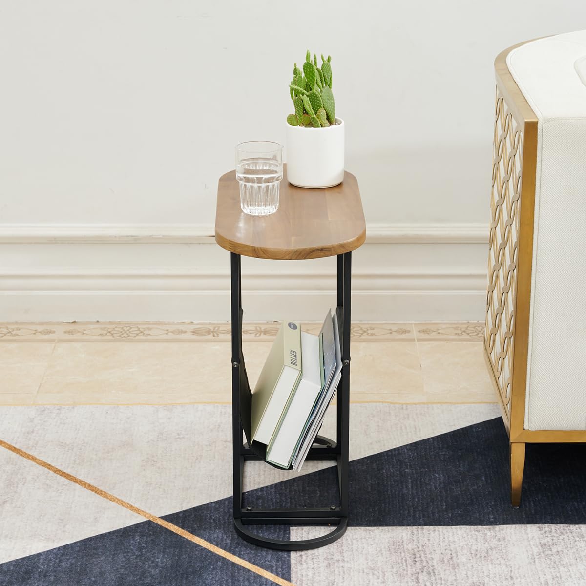 Weilianda End Table Storage Solution for Small Spaces Living Room with Magazine Organizer Side Tables Bedroom