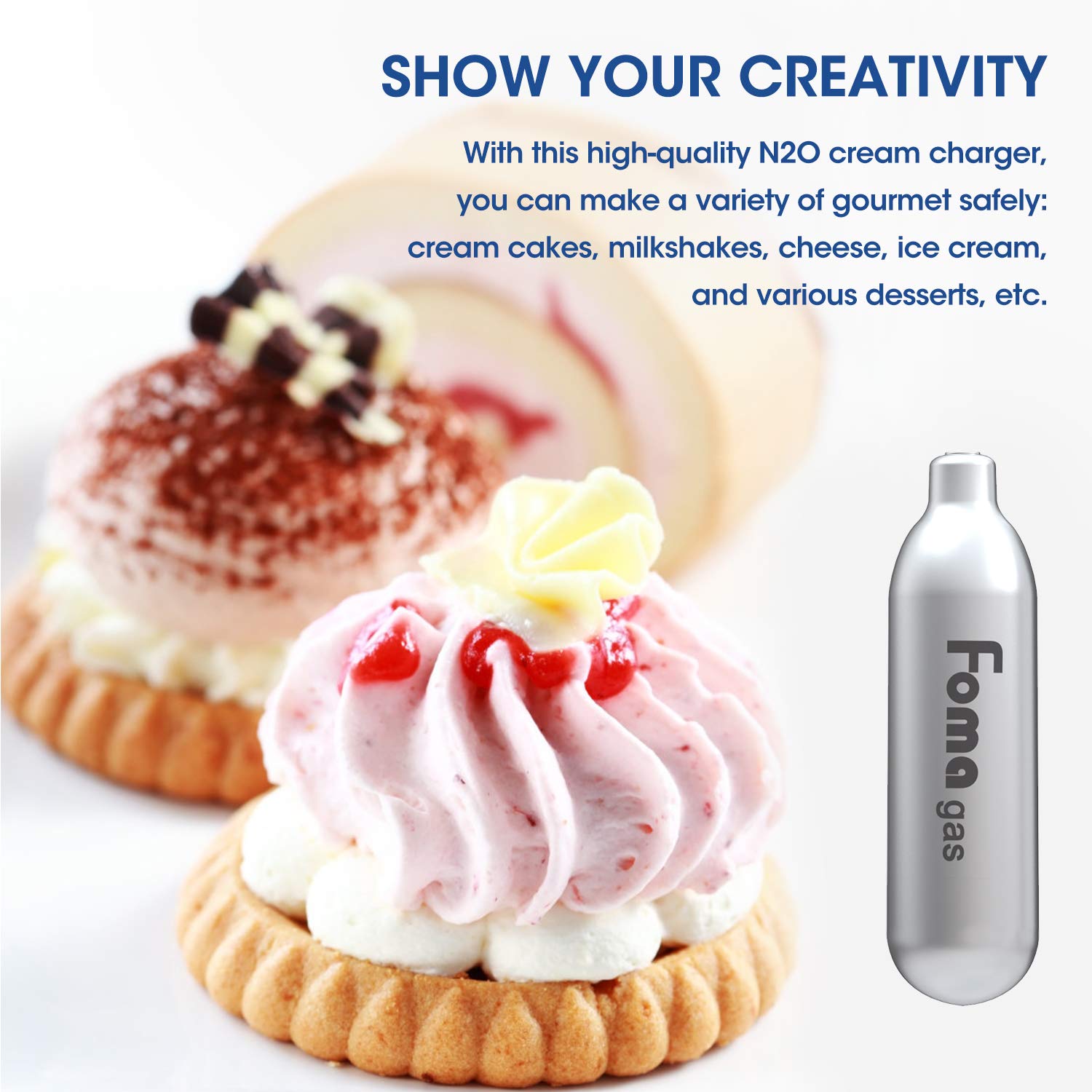 FOMAGAS Whipped Cream Chargers, 150 Pack
