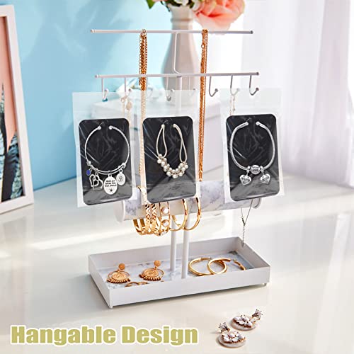 ZYNERY 100 PCS Keychain Display Cards, 3 x 4.7 Inch Keychain Holder with Self-Sealing Bags, Card Display Rack for Displaying Keyring Jewelry Bulk Keychains Packaging Supplies (Black)