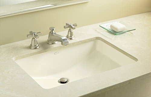 KOHLER 2215-0 Ladena Rectangular undermount Bathroom Sink with Curved Bottom, 23-1/4" W x 16-1/4" L, White