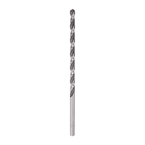 HARFINGTON 6542 High-Speed Steel Twist Drill Bit, 6.2mm Drill Bit 160mm Length Extended Straight Shank Black Oxide Ground Drill Bit for Steel Aluminum Alloy